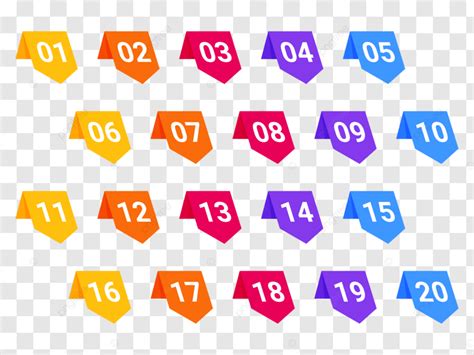 Set Of Bullet Numbering Icon Infographic With Papet Flip Style Vector