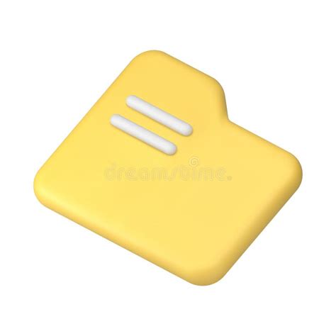 Digital Folder Business Document Storage Archive Directory Yellow 3d Icon Realistic Vector Stock