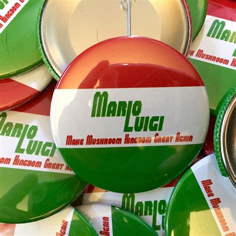 Mario Luigi Campaign Button Etsy