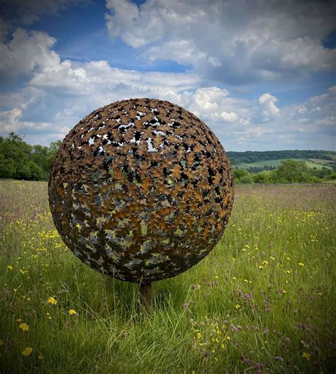 Oak Leaf Sphere Sculpture Charles Elliott Sculpture