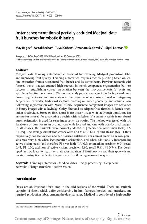 instance segmentation of partially occluded medjool date fruit bunches for robotic thinning