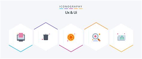 Ux And Ui Flat Icon Pack Including Site Map Map Color Virus Scan Vector Art At