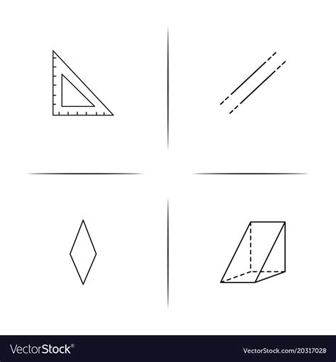 Education Simple Linear Icon Setsimple Outline Vector Image