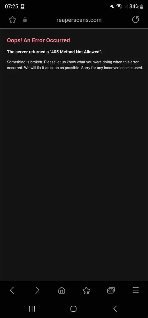 eroor 405 method not allowed r reaperscans