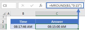 Round Time To Nearest 15 Minutes Or Other Multiple Excel Google Sheets Automate Excel