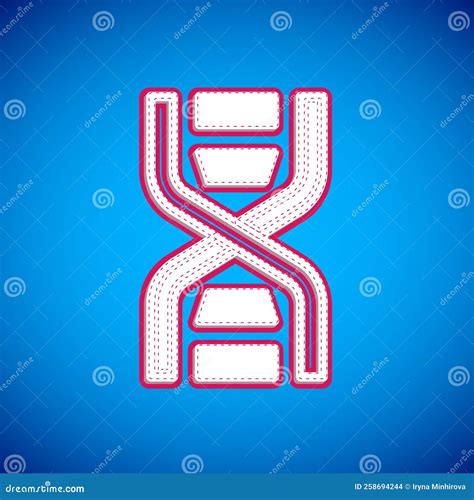 White Dna Symbol Icon Isolated On Blue Background Vector Stock Vector Illustration Of Cell