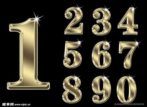 图案金色质感数字设计图 抽象底纹 底纹边框 设计图库 昵图网