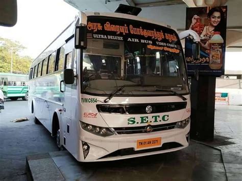 Ooty To Trivandrum SETC Bus Service Timings UD Fare