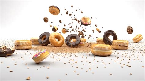 여기저기 날아다니는 다른 도넛의 3d 렌더링 흰색 배경에 3d 렌더링 떨어지는 도넛 고화질 사진 사진 디저트 배경 일러스트 및 사진 무료 다운로드 Pngtree
