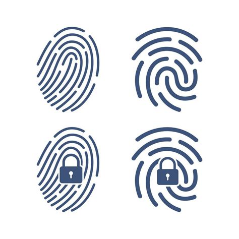 Fingerprint Loop Icon With Lock Sign Concept Of Personal Data Protection App Security Flat
