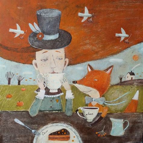 Иллюстрация Рыжее чаепитие в стиле декоративный детский живопись Naive