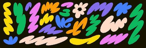 Premium Vector Abstract Rough Squiggle Shapes Set Creative Color Doodles