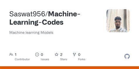 Github Saswat956machine Learning Codes Machine Learning Models
