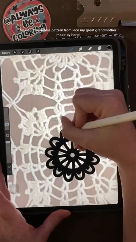 Procreate Lace Brush Set Seamless Pattern Tips Tutorial Girl