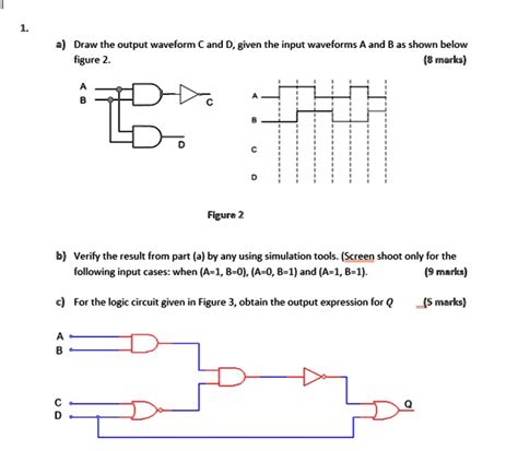 SOLVED A Draw The Output Waveforms C And D Given The Input Waveforms