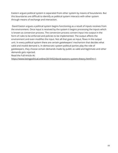 David Eastons System Theory Pdf