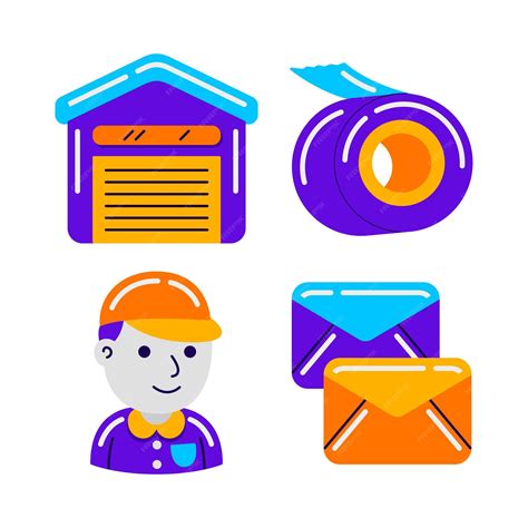 Premium Vector Delivery Service Objects Vector Illustrations Set