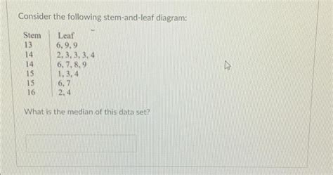 Solved Consider The Following Stem And Leaf Diagram Stem 13