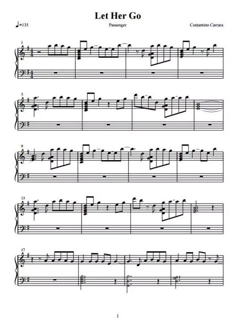 《let Her Go》钢琴版 附谱 学琴记