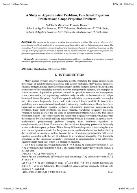 Pdf A Study On Approximation Problems Functional Projection Problems