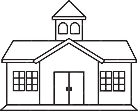 Un Dibujo En Blanco Y Negro De Una Iglesia Con Un Fondo Blanco Vector