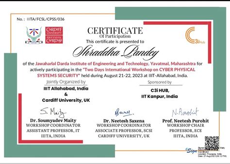 Shraddha Pandey On Linkedin Cybersecurity Professionaldevelopment Cpssworkshop Iiitallahabad