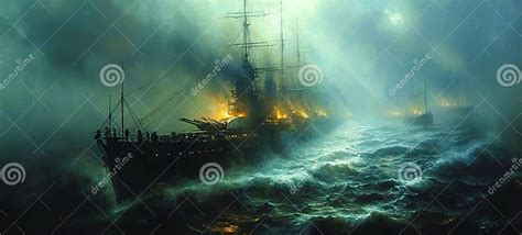 Advanced Submarine Military Technology In Deep Blue Sea Underwater Surveillance And Defense