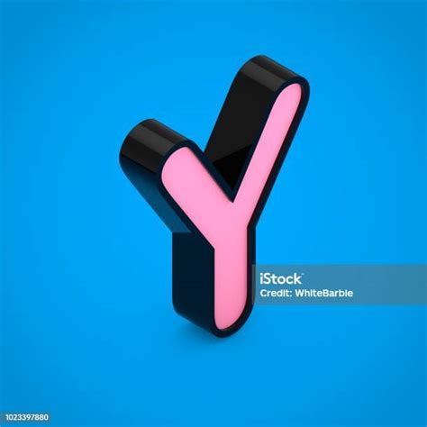 블랙 Y 핑크 네온 빛 파란색 배경에 고립 된 대문자 편지 0명에 대한 스톡 사진 및 기타 이미지 0명 3차원 형태 검은색 Istock