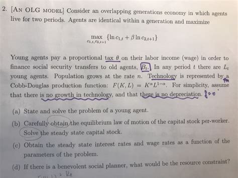 2 An Olg Model Consider An Overlapping Generations