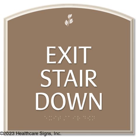 Brookdale Sign Store Exit Stair Down Egress Sign Ca Compliant Stairs Elevator Signs Bdu Eg21 Ca 1