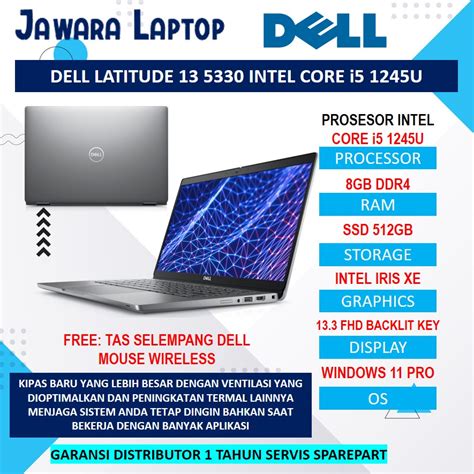 Jual Dell Latitude 13 5330 Intel Core I5 1245u Iris Xe Fhd Backlit Keyboard Windows 11 Pro