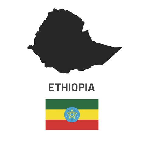 premium vector a map and flag of ethiopia