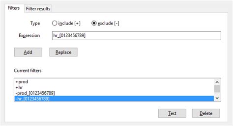 Regular Expression Filters