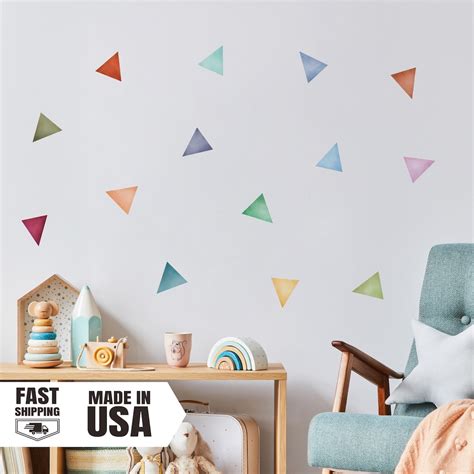 Watercolor Triangle Wall Decal Set Fabric Wall Decal Watercolor Wall Decal Etsy
