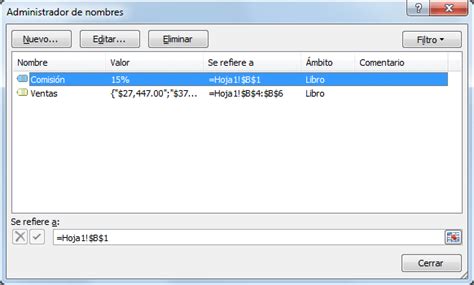 Uso De Nombres En Excel Excel Total