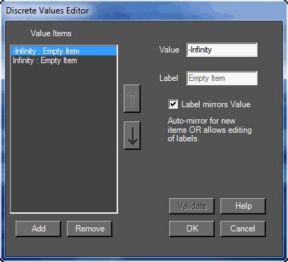 Discreet Values Editor