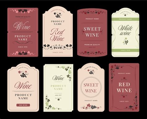 Etiqueta De Botella De Vino Floral Plantilla De Etiqueta De Bodega Con