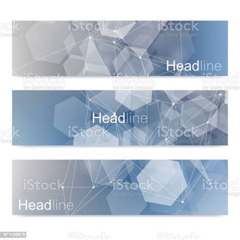 현대 벡터 배너의 과학적 설정 합니다 연결된 라인 및 점 Dna 분자 구조입니다 과학 벡터 배경입니다 의료 Tecnology 화학 디자인 Dna에 대한 스톡 벡터 아트 및