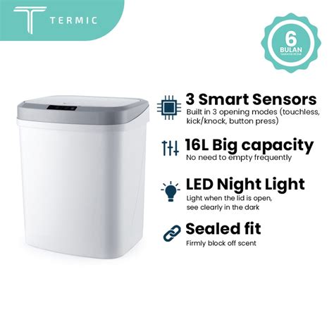 Jual Smart Automatic Touchless Trash Bin 16 L Shopee Indonesia