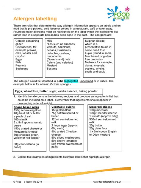 Allergen Labeling Guidelines For Foods Pdf Nut Fruit Flour