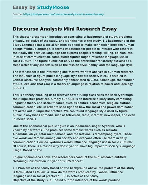 Contoh Discourse Analysis 53 Koleksi Gambar