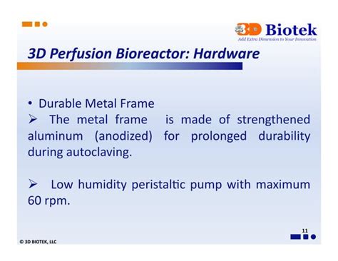 3d Perfusion Bioreactor Technical Presentation Pdf