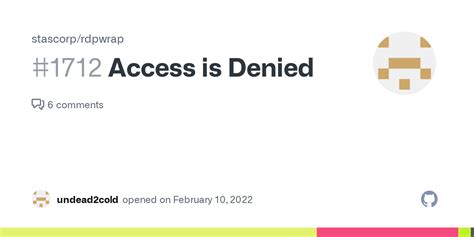 Access Is Denied · Issue 1712 · Stascorprdpwrap · Github