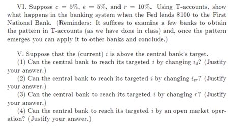 Solved Money And Banking Exercise