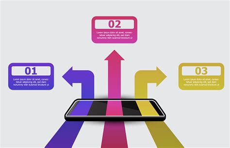 모바일 태블릿 전화 프리젠 테이션 인포 그래픽 벡터와 프로세스 단계의 인포 그래픽 템플릿 3차원 형태에 대한 스톡 벡터 아트 및 기타 이미지 3차원 형태 개념 개념과