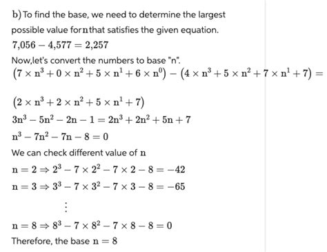 Solved B To Find The Base We Need To Determine The Largest