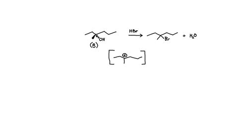 Reaction Of Hbr With R 3 Methyl 3 Hexanol Leads To Racemic 3