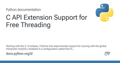 C Api Extension Support For Free Threading — Python 3135 Documentation