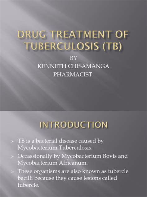Drug Treatment Strategies For Tb Pdf Tuberculosis Clinical Medicine