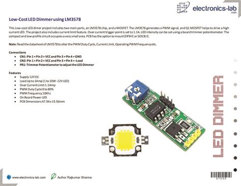 Low Cost Led Dimmer Using Lm3578 Electronics
